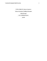 RobertBranch CSS321 IP1 Docx Security Development Model Overview 1 CSS321 1904A 01 Software