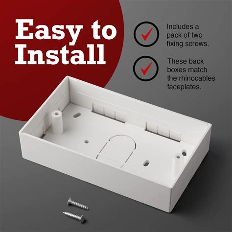 Rhinocables 45mm Ethernet Back Box For Faceplates Fits Wall Plate For Ethernet Cable Network