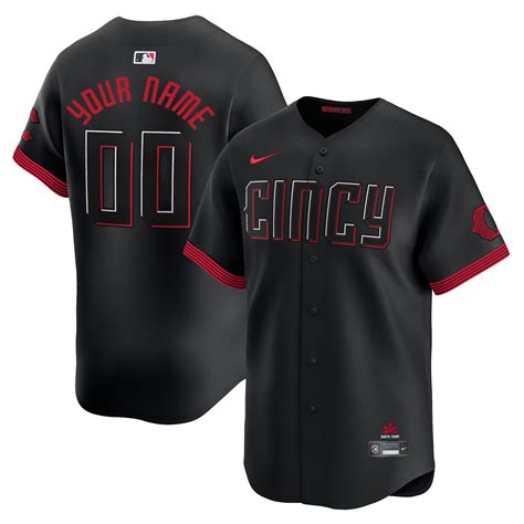 Cincinnati Reds Black 2023 City Connect Custom Jersey All Stitched