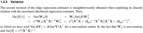 Mathematical Statistics Variance Of The Ridge Regression Estimator Cross Validated