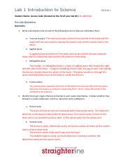 Lab Worksheet Pdf Lab Introduction To Science BIO L Babe Name Access Code Located On
