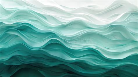 This Artwork Features Abstract Ocean Waves Depicted In Soothing Teal