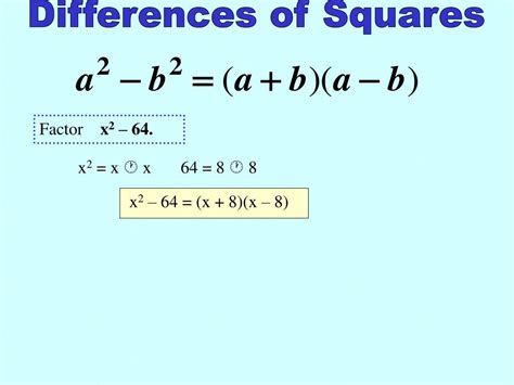PPT Factoring Differences Of Squares PowerPoint Presentation Free Download ID