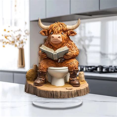 2d Planar Acrylic Decorative Items Bohemian Style Featuring Cow