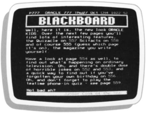 Consulting The Oracle Teletext Transdiffusion Broadcasting System