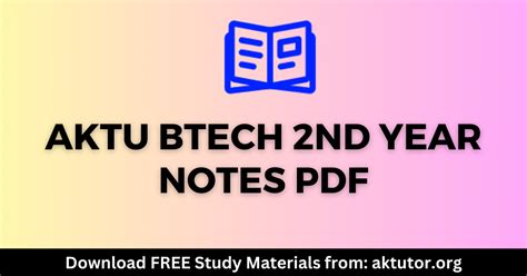 Aktu Btech 2nd Year Notes Pdf Free Download Aktutor