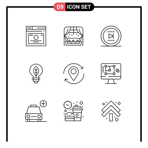 Editable Vector Line Pack Of 9 Simple Outlines Of Arrow Power Sofa Of Onward Editable Vector