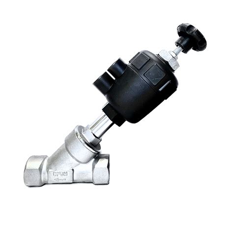 Válvula Pneumática Angular 34 Nf Aço Inox 304 Com Regulagem Hambor