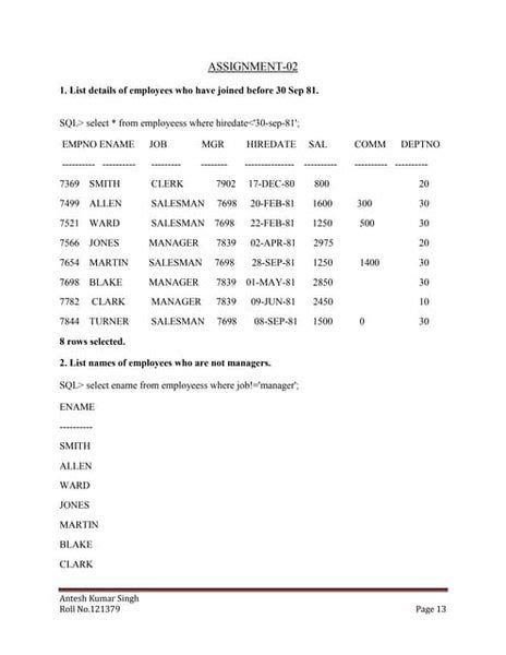 Sql Queries With Answers Artofit