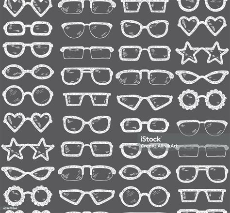 유행 액세서리 낙서 안경 원활한 패턴 다른 모양 선글라스 안경 0명에 대한 스톡 벡터 아트 및 기타 이미지 0명 개성 개념 개인 장식품 Istock