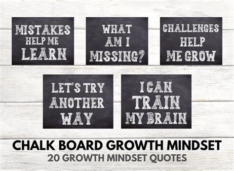 Chalkboard Mindfulness Quotes Posters Classroom Decor For Elementary