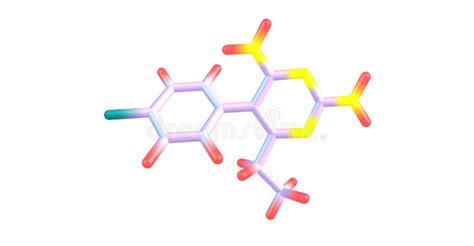 Pyrimethamine Molecular Structure Isolated On White Stock Illustration Illustration Of White