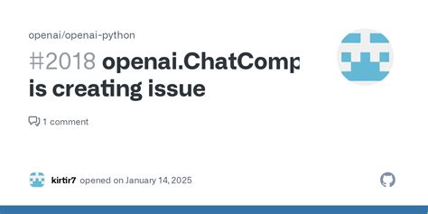 Openaichatcompletioncreate Is Creating Issue · Issue 2018 · Openai