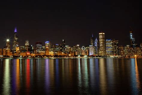Download Stunning Midnight View of the Chicago Skyline Wallpaper ...