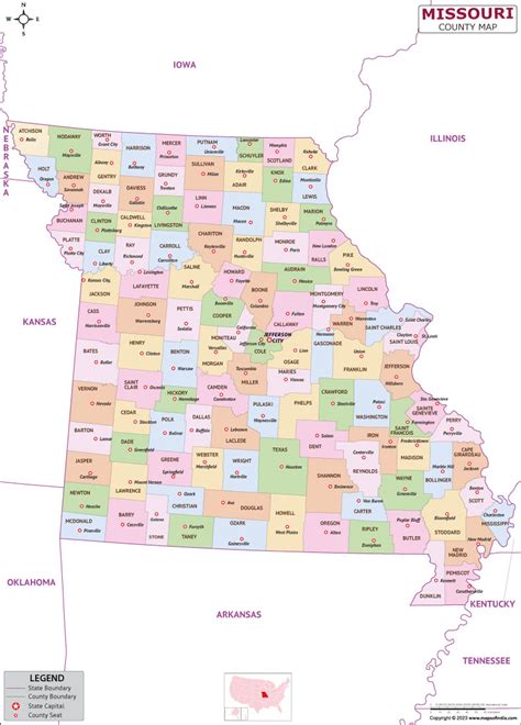 Missouri Map Map Of Missouri Mo State With County