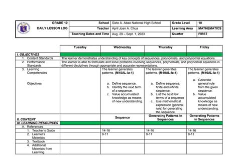 Sequencing Formulating The Nth Term Rule Explicit Lesson Plan Grade