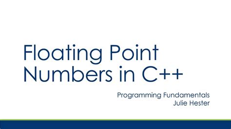 Floating Point Numbers In C Tutorial YouTube