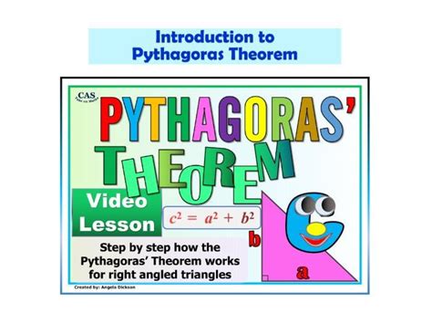 introduction to pythagoras theorem video lesson teaching resources