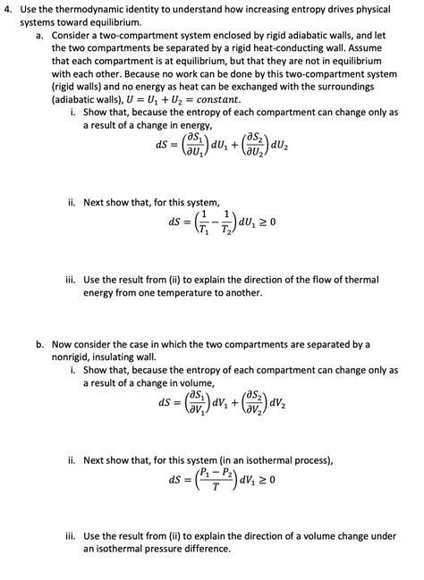 Solved 4. Use the thermodynamic identity to understand how | Chegg.com