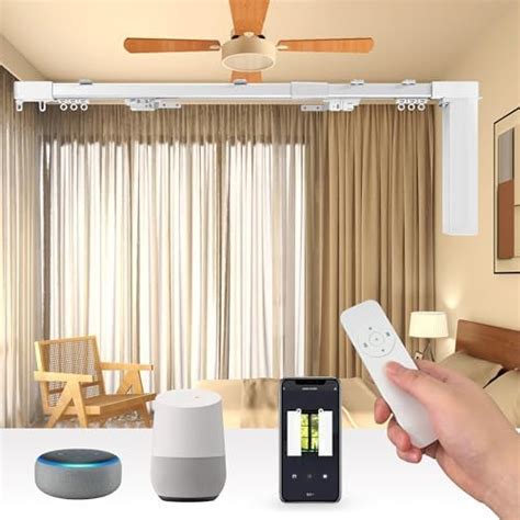 Hoeflife Smart Motorized Curtains Track System Automatic Curtain Opener With Remote