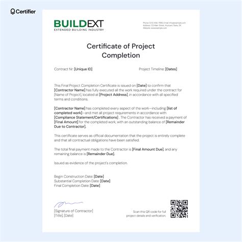 Project Completion Letter