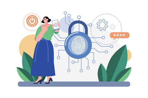 Biometric Security Illustration Concept A Flat Illustration Isolated
