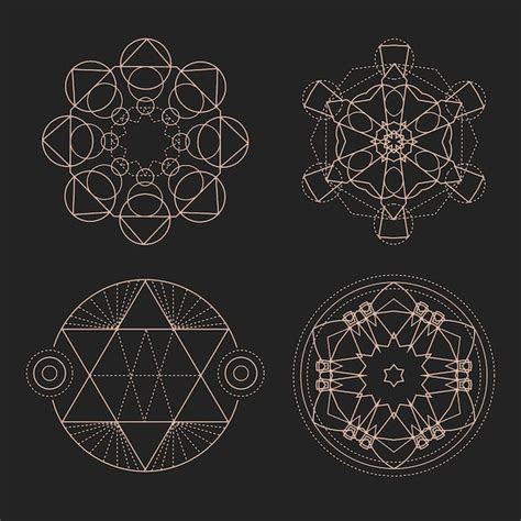 Free Vector Flat Design Sacred Geometry Element Collection