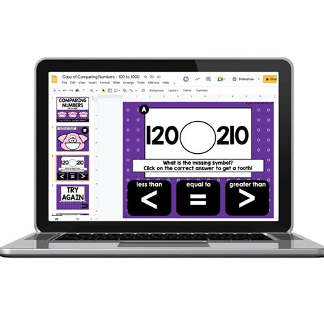 Digital Toothy Math 1st And 2nd Grade Comparing Numbers 3 Digit Lucky Little Learners