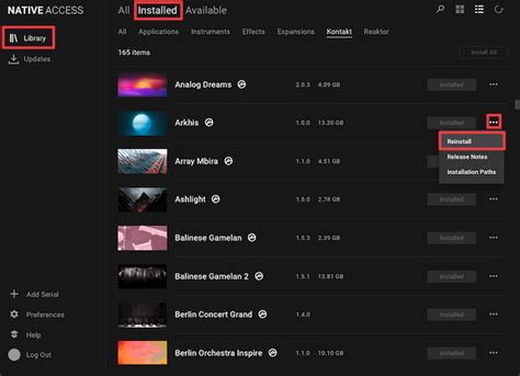 Reinstalling A Product With Native Access Native Instruments