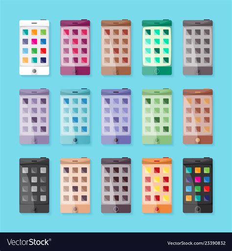 Mobile Phones Or Smartphones Set In Flat Style Vector Image