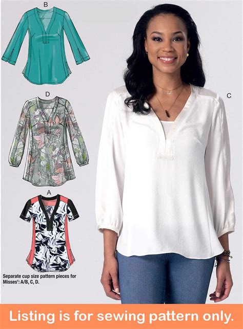 Top Sewing Pattern Sew Womens Clothes Clothing Comfortable Shirt