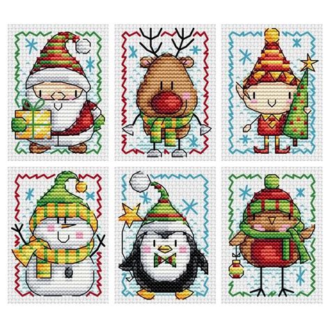 Small Christmas Set Of 6 Durene J Cross Stitch Pattern Djxs2505