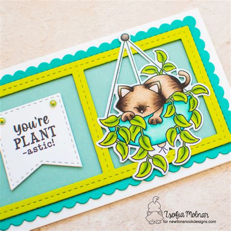Newtons Nook Designs Plant Astic Kitty Card By Zsofia Molnar