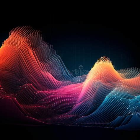Visualization Of Dynamic Wave Pattern Data Created With The Help Of Artificial Intilect Stock