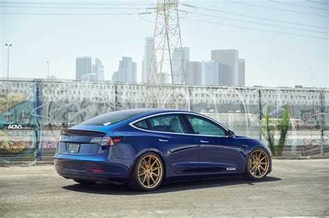 Does This Lowered Tesla Model 3 On Bronze Wheels Sit Better With You Carscoops