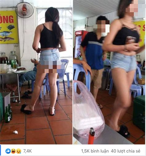 Mặc quần đùi siêu ngắn phục vụ tại quán ăn cô gái hớ hênh khiến dân mạng ngao ngán