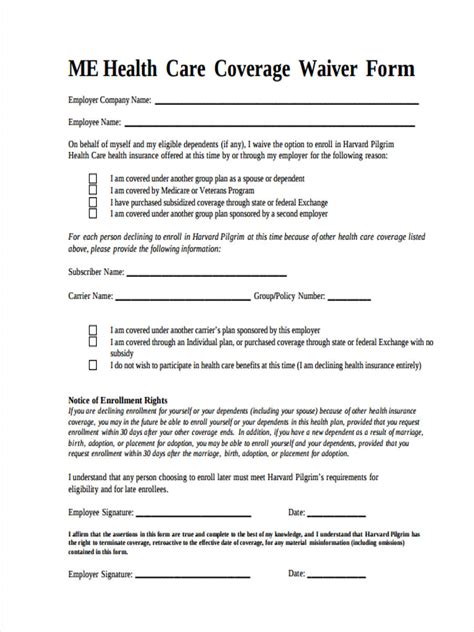 Insurance Coverage Forms