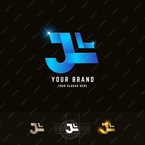 premium vector letter jl or jll monogram logo with grid method design