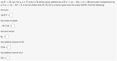 Solved Let V For U VV And AR Define Vector Addition Chegg