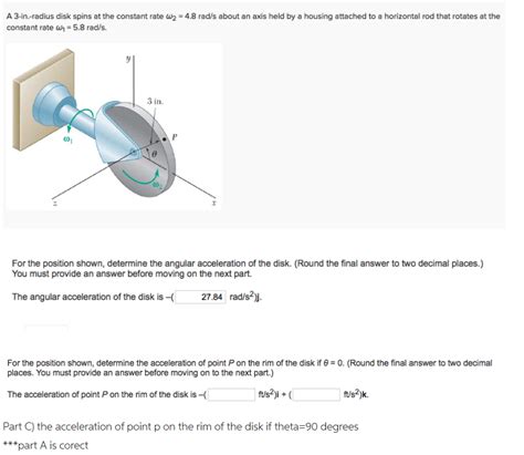 Solved A 3 In Radius Disk Spins At The Consant Rate U2 4 8