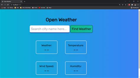 Making Weather App Using Tailwind Css Using In