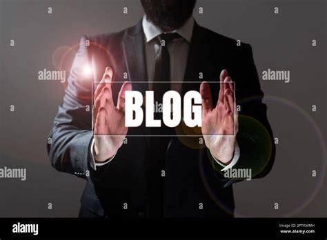 Handwriting Text Blog Word Written On A Regularly Updated Website Web Page Written In