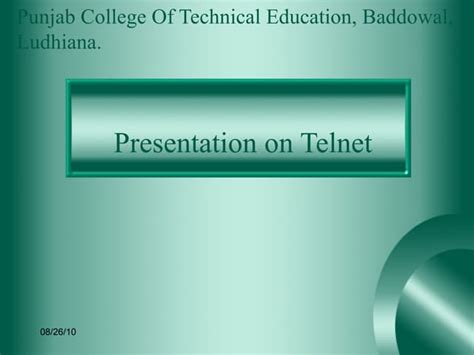 Presentation On Telnet Ppt