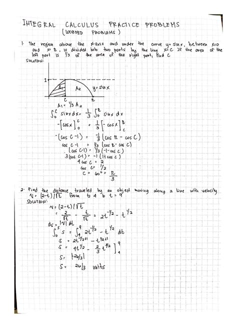 SOLUTION Integral Calculus Practice Problem Worded Problems With Solution Studypool