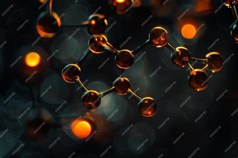 Premium Photo Molecular Structure In Glowing Abstract Science Background