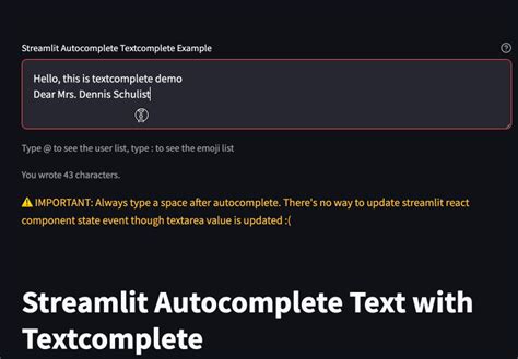 Streamlit Textcomplete · Pypi
