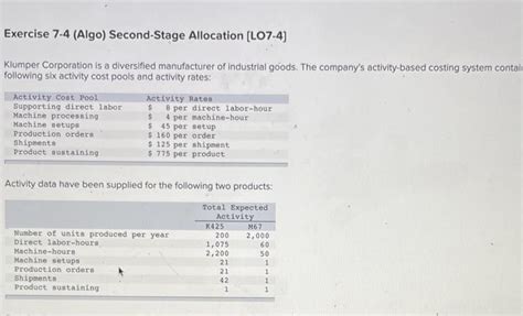 solved exercise 7 4 algo second stage allocation [lo7 4]