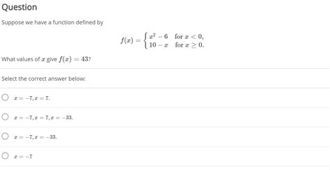 Solved Question Suppose we have a function defined by S x² Chegg com