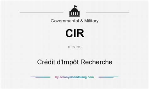 Cir Crédit D`impôt Recherche In Government And Military By