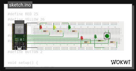 Ampel Mit Fußgänger Copy Wokwi Esp32 Stm32 Arduino Simulator